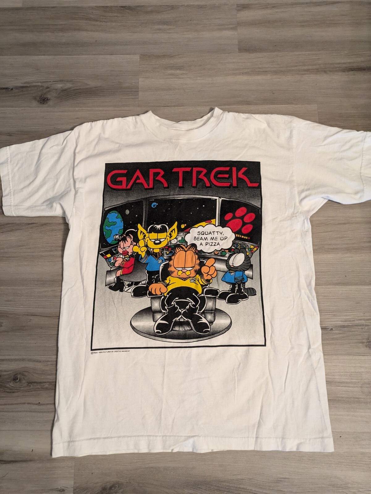Vintage Garfield T-shirt Gar Trek 90s Mens Large Pres… - Gem
