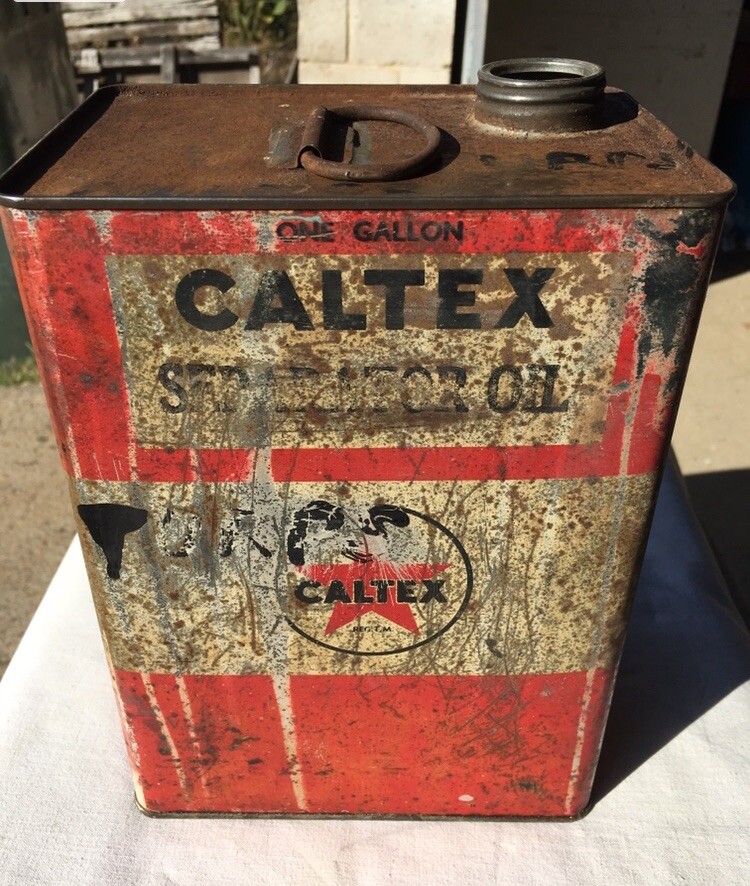 CALTEX OIL TIN. ONE GALLON. free post !! | eBay