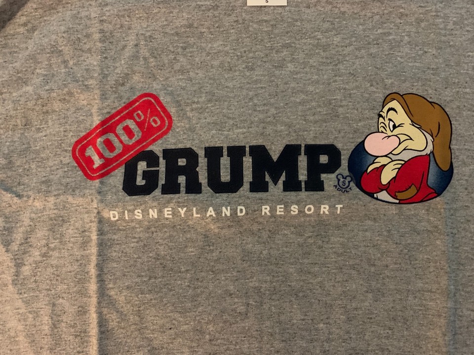 NWT Vintage Disney Disneyland Grumpy 100% Grump Tee Shirt Adult Mens ...