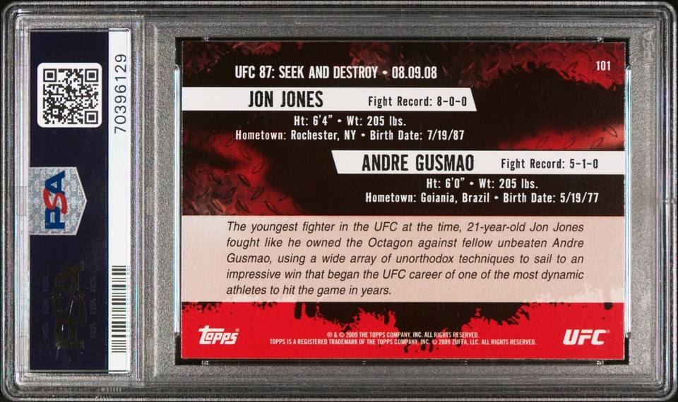 2009 UFC Topps Round 2 JON JONES UFC Debut PSA 8 Bones RC Rookie 🏆👑 | eBay