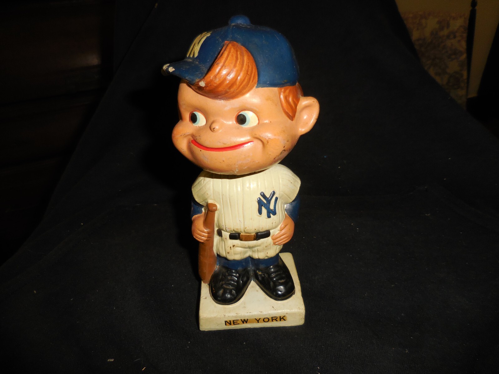 Vintage 1960's New York Yankees Bobblehead White Square Base 6 1/2" | eBay