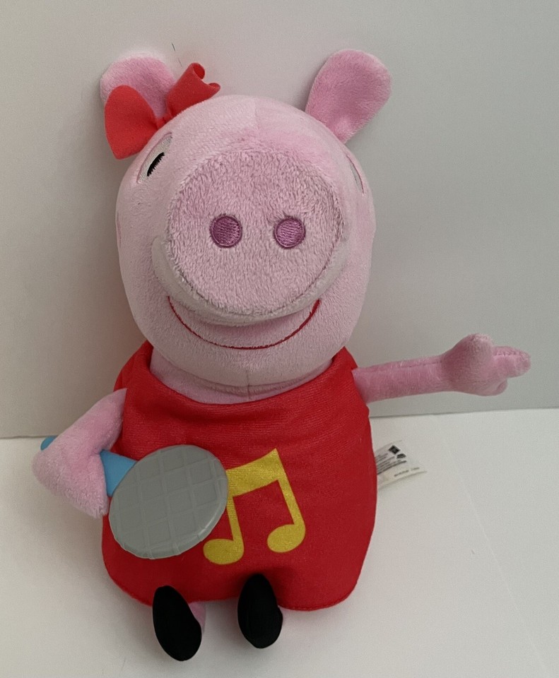 Peppa Pig Oink Along Songs Peppa Singing Plush Stuffed Doll w/ Mic 14 ...