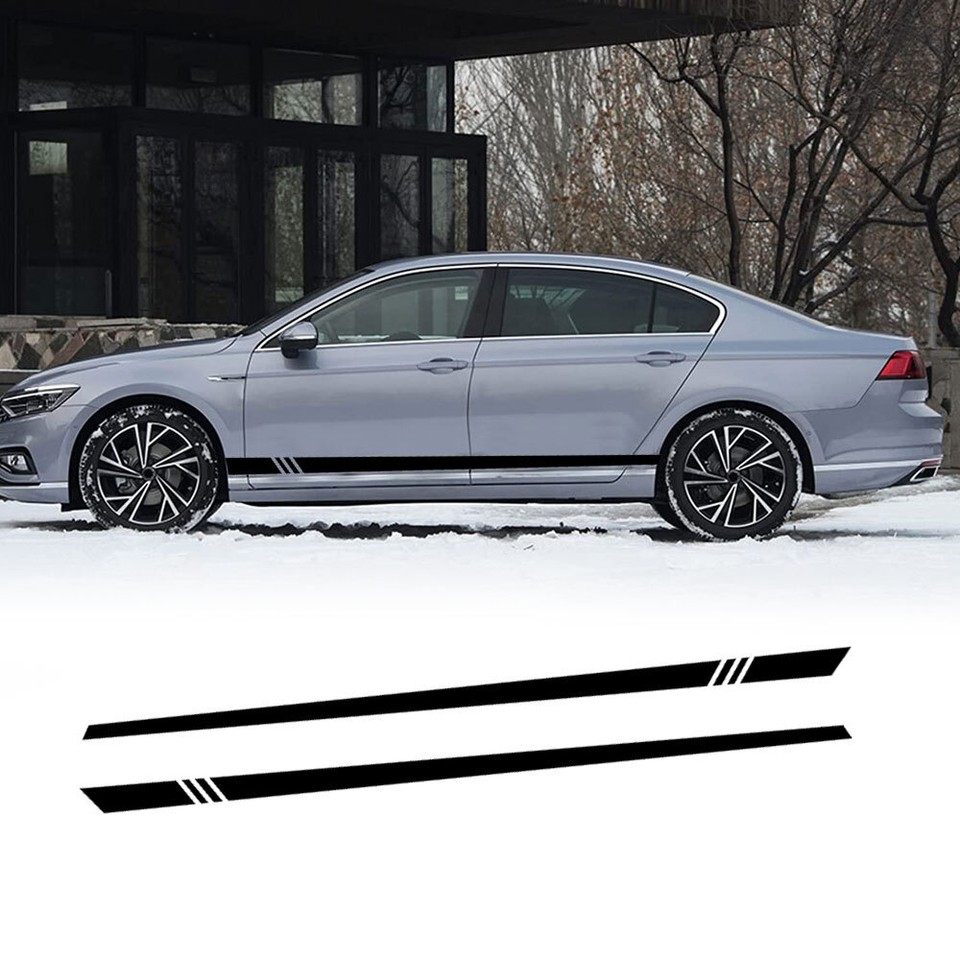 2Pcs Stripe Style Side Stripes Car Body Sticker Decal Wrap Vinyl Film ...