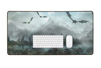 ⚔Skyrim Desk Mat - Dragon Mountain C 80x40cm/31in x 15in Desk Pad ...
