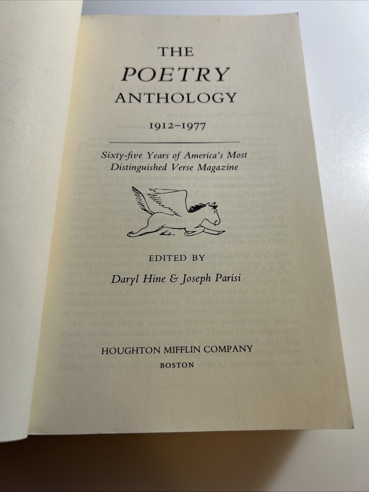 THE POETRY (Magazine) ANTHOLOGY 1912-1977 (Rare Review Copy, 1978 h2915 ...