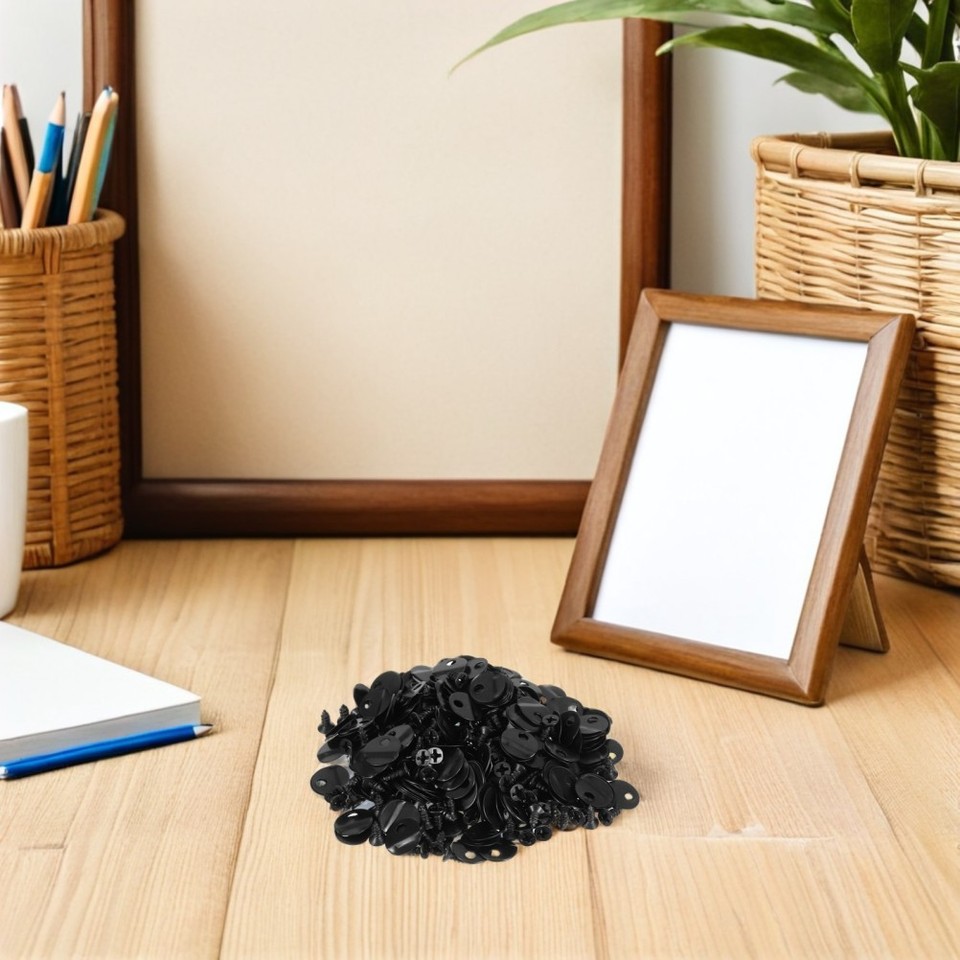 200 Sets Photo Frame Back Fasteners With Screws 5 x 8 mm Iron Turn ...