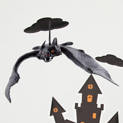3 Pcs Lifelike Artificial Plastic Bat Hanging Props for Halloween Party ...