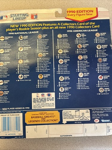 1990 BO JACKSON Kansas City ROYALS Kenner Starting Lineup MLB 1987 ...