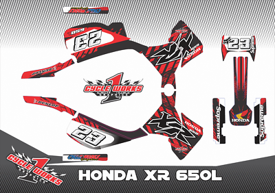 HONDA XR 650L XR650 CUSTSTOM GRAPHICS KIT GRAFICAS DECAL POWER KRUNK | eBay