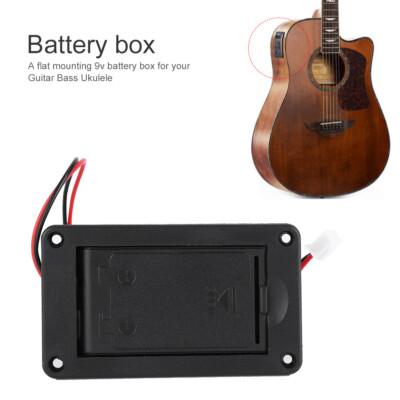 1Pc Acoustic Guitar Black Quality ABS Material 9V Battery Holder Case ...