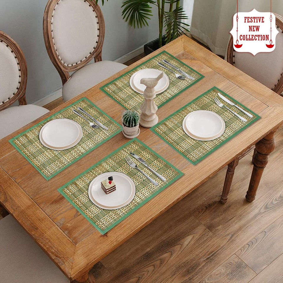 Handmade River Grass Dining Table Mat Set of 4 (Green) IN50 | eBay UK