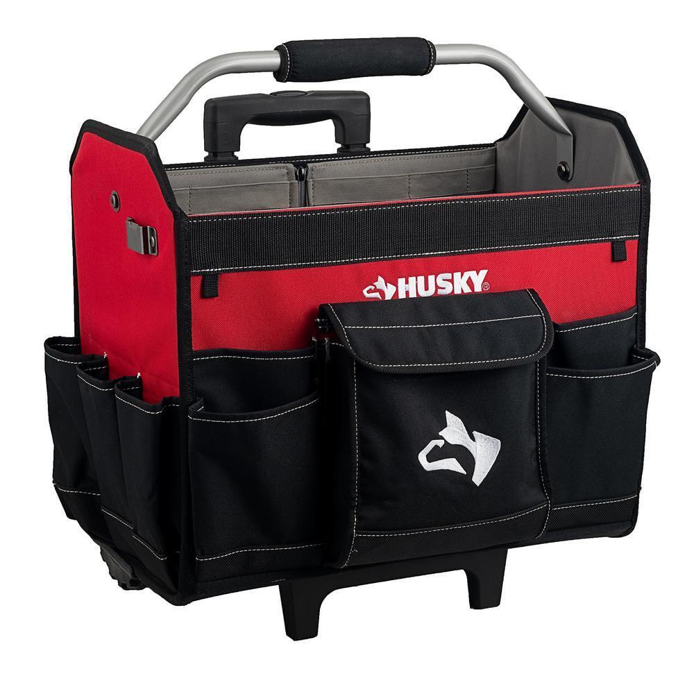 Husky Tool Bag Padded Handle+Telescoping Handle+Rolling+Weatherproof ...