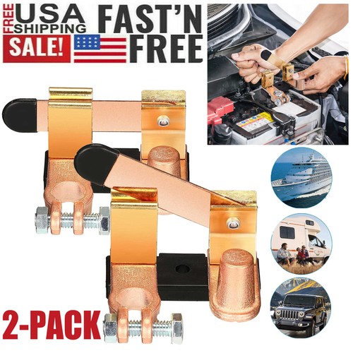 2 X Top Post Blade Main Car Battery Disconnect Switch Power Off Cut Off ...