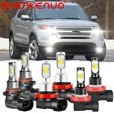 For Ford Explorer 2011-2015 Combo LED Headlight Hi Low Beam Fog Light ...