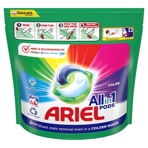 ARIEL COLOR Laundry Capsules All in 1 Washing Machine Pods Caps 44 ...