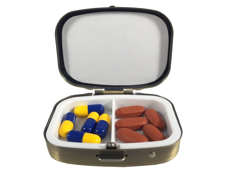 American Flag Small Daily Medication Pill Box Organizer Case for Pocket ...
