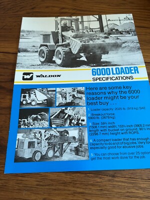 Waldon 6000 Wheel Loader Brochure AMIL22 | eBay