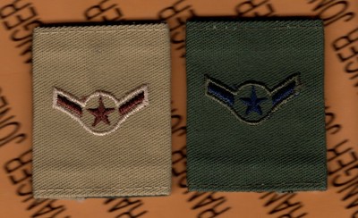USAF AIRMAN AMN E-2 Desert OD Green & Desert REVERSABLE Slip on rank ...