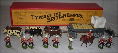 WM Hocker Toy Soldier Set Regimental Ox Wagon in Original Box - Metal ...