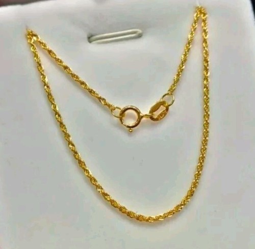 Stamped Au750 Solid 18k yellow Gold Necklace Women Twist Chain 46cm ...
