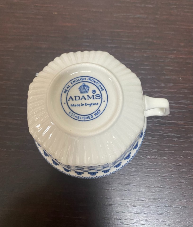 3 Vintage Adams Brentwood Tea Cups Clovers Blue on White 3 pies. | eBay