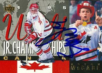 Bryan McCabe autographed Hockey Card (Toronto Maple Leafs) 1995 Upper ...