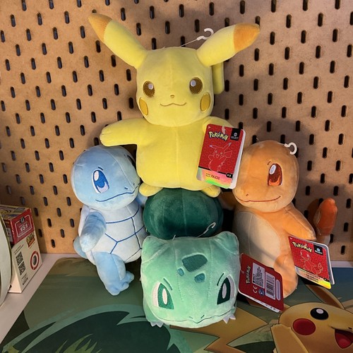2020 Shiny Pokemon Plush Set! Pikachu, Squirtle, Bulbasaur, Charmander ...
