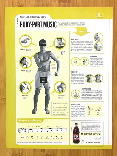 1998 Coca Cola Cherry Coke Body-Part Music! Vintage Print Ad/Poster ...