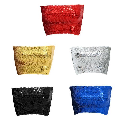 Women Sequin Blouse Stretchy Chest Wrap Party | eBay