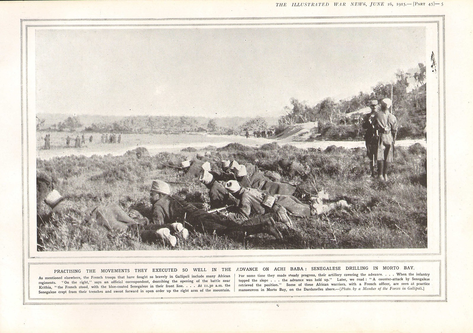 1915 WWI Imprimé ~ Pratiquer Le Mouvements Advance Achi Baba Sénégalais ...