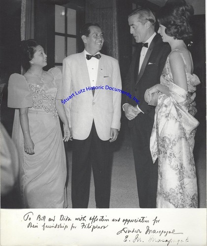 Philippine President Macapagal & his wife inscribe a photo to Amb ...