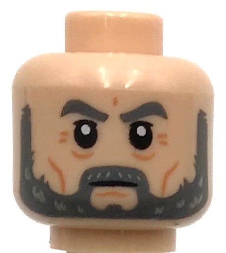 Lego New Light Nougat Minifigure Head Dual Sided Dark Bluish Gray ...