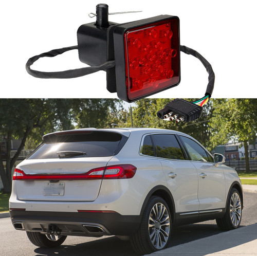 15-LED Strobe Brake Light Trailer Hitch Cover 2" Receiver For Lincoln ...