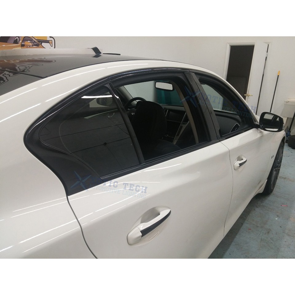 Matte Black Window Trim Blackout Wrap Kit For Infiniti Q50 Q50S Sedan ...