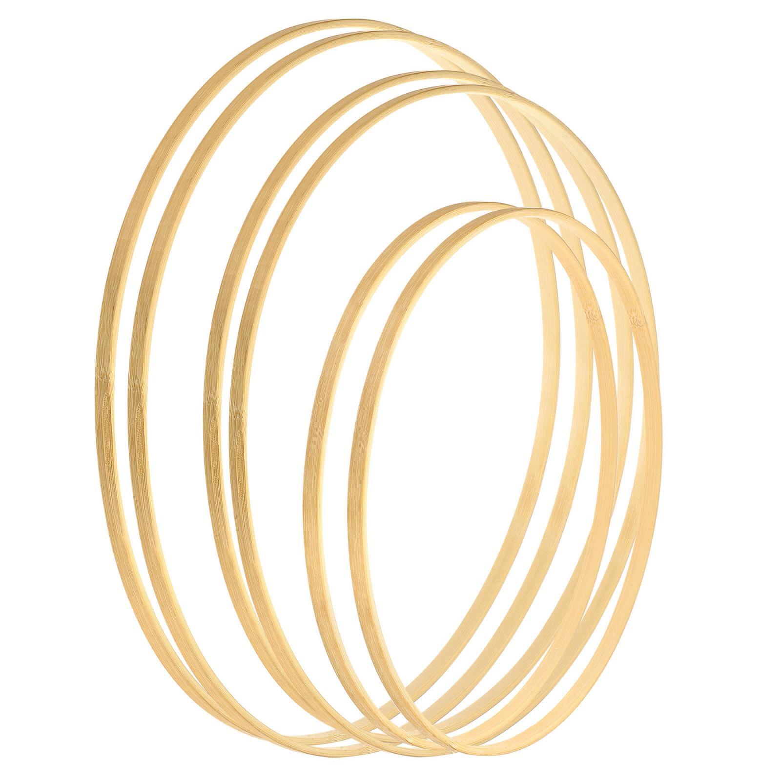 1Set/6Pcs 12/14/16 Inch Wooden Bamboo Floral Hoop Rings for DIY Crafts ...