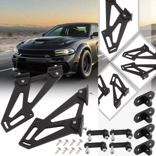 7” Car Aluminum CNC Rear Wing Trunk Racing Tail Spoiler Mount Brackets ...
