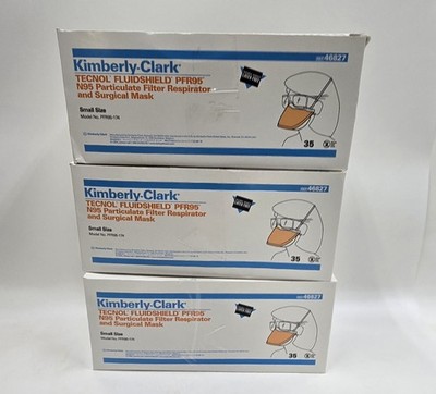 3 Boxes Of 35 Ea.Kimberly Clark 46827 N95 Particulate Filter Respirator ...