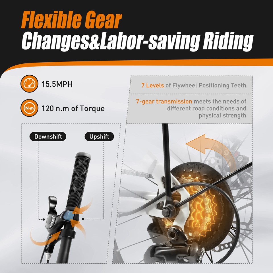 20 inch Folding Bike with 7 Speed Gears Foldable Bicycle Adjustable ...