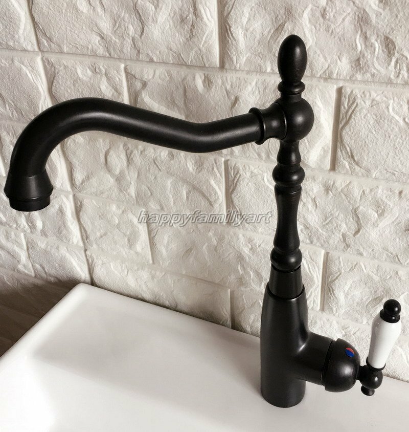 Black Oil Rubbed Bronze Bathroom Kitchen Bar Sink Swivel Mixer Tap ...