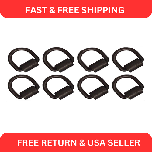 (8) 1/2" D Ring Weld-On Flatbed Truck Trailer Ratchet Strap Cargo Tie ...