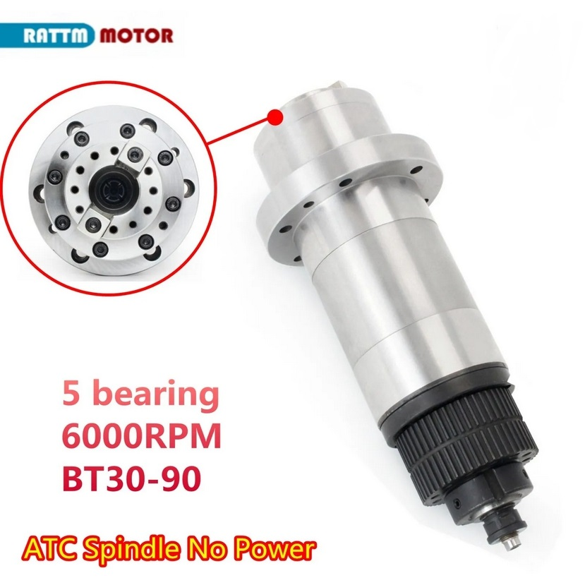 CNC ATC No Power Spindle BT30 5 Bearings 6000rpm Large Torque ...