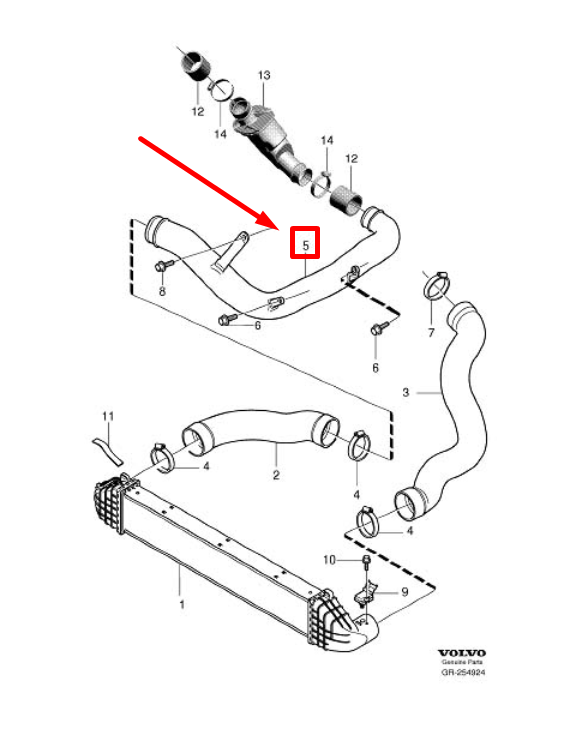 Volvo S80 30778732 Intercooler Turbo Boost Pipe Hose A7 for sale online ...