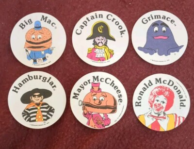 1978 McDonald's Press On Patch Set Big Mac Capt Grimace Hamburger Major ...
