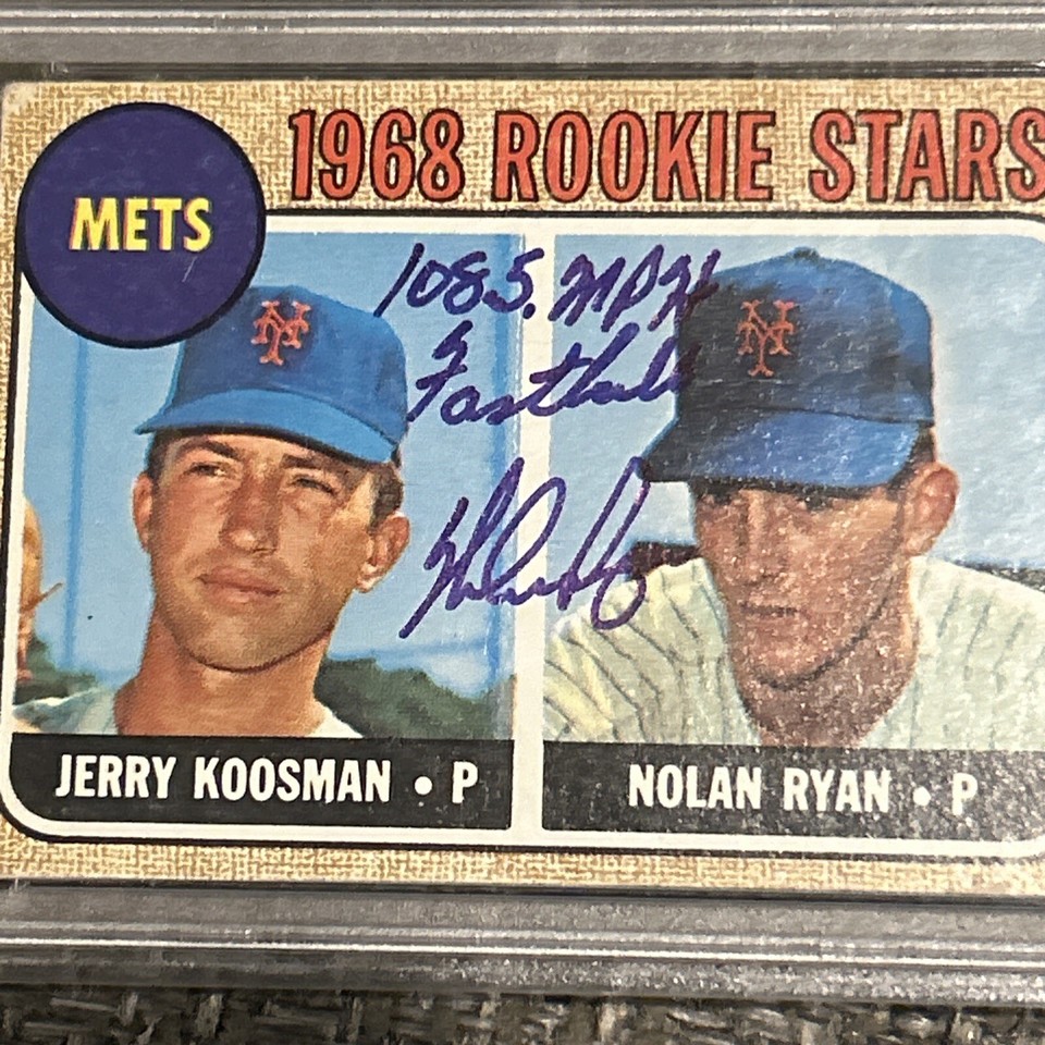 1968 NOLAN RYAN Topps Auto Rookie Card PSA/DNA 10 #177 “108.5 MPH ...
