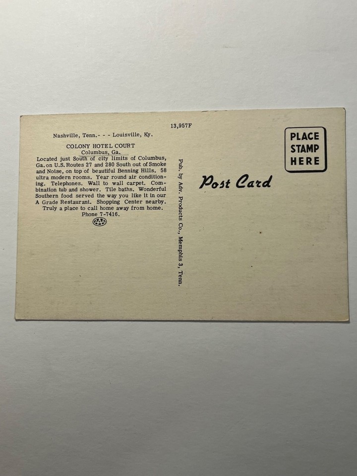 Colony motel, Columbus, Georgia | eBay