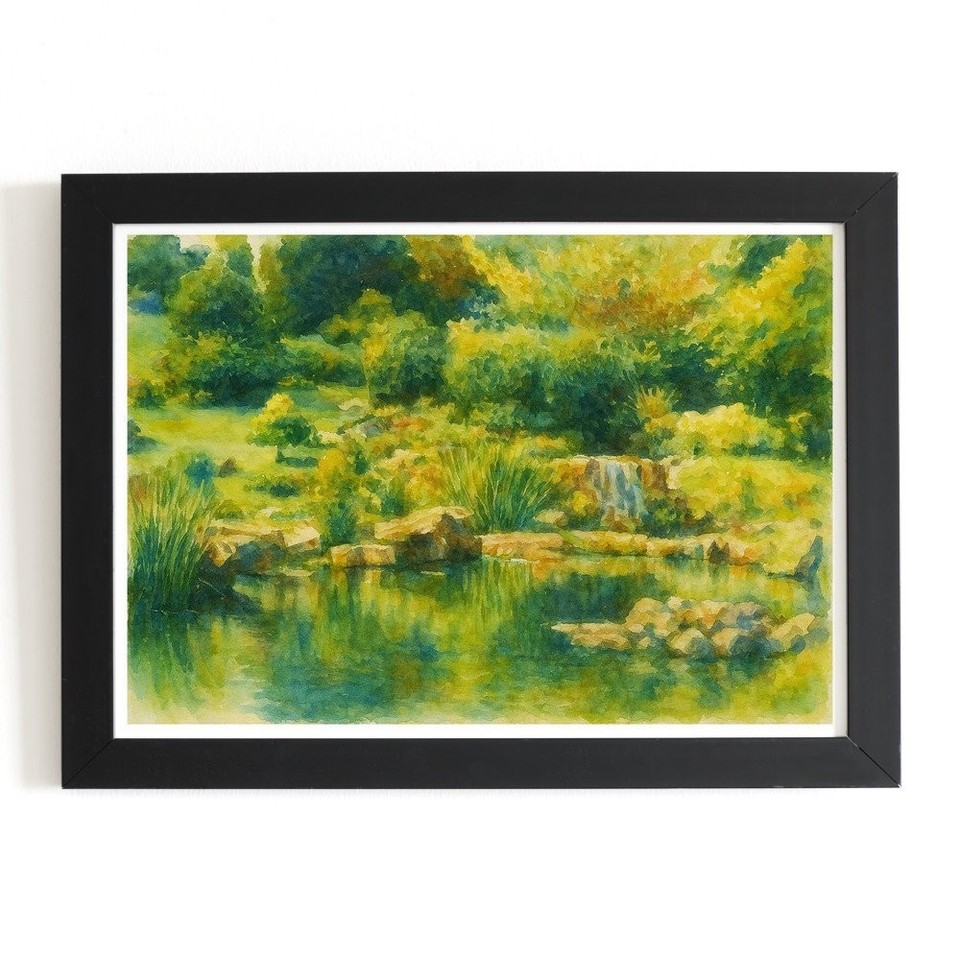 A6 PRINT - Waterfall, the Rockery, Brighton (b) - Vintage Art Style ...