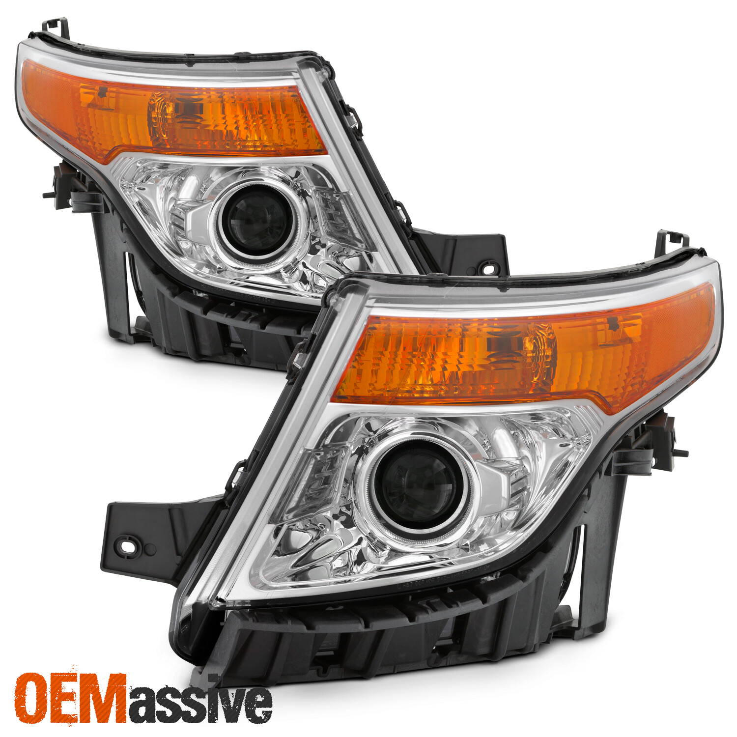 Fit 2011-2015 Ford Explorer Headlights Halogen Left+Right 11 12 13 14 ...