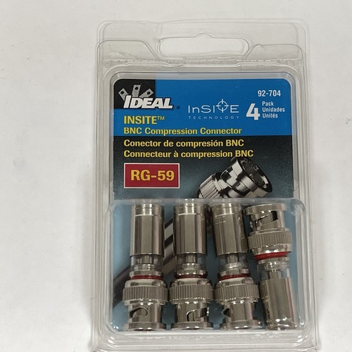 Ideal Insite BNC Compression Connector RG-59 Insite Technology 4 Pack ...