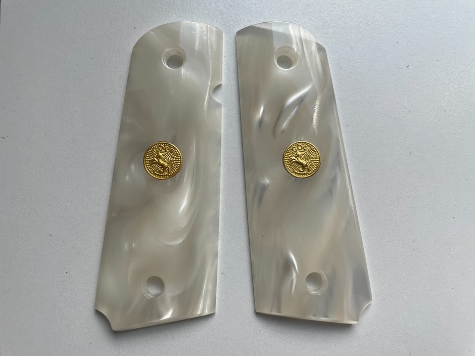 New White Pearl Resin Grip For Colt 1911 Full Size Kimber Clones ;No02 ...
