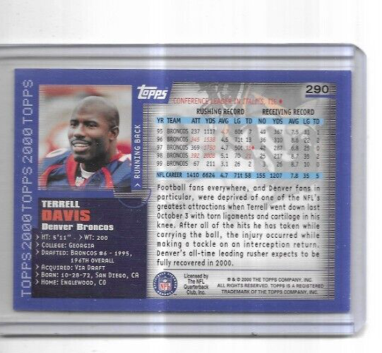2000 Topps Football #290 Terrell Davis Denver Broncos | eBay